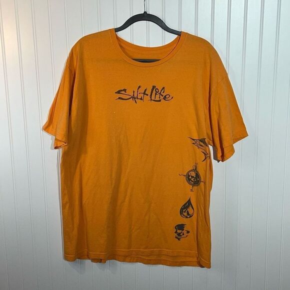 Salt Life | Shirts | Vintage Salt Life Fish Tee Men Large Orangeblack ...